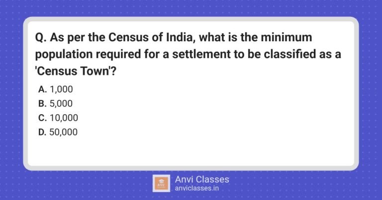 Census Town Population Criteria in India